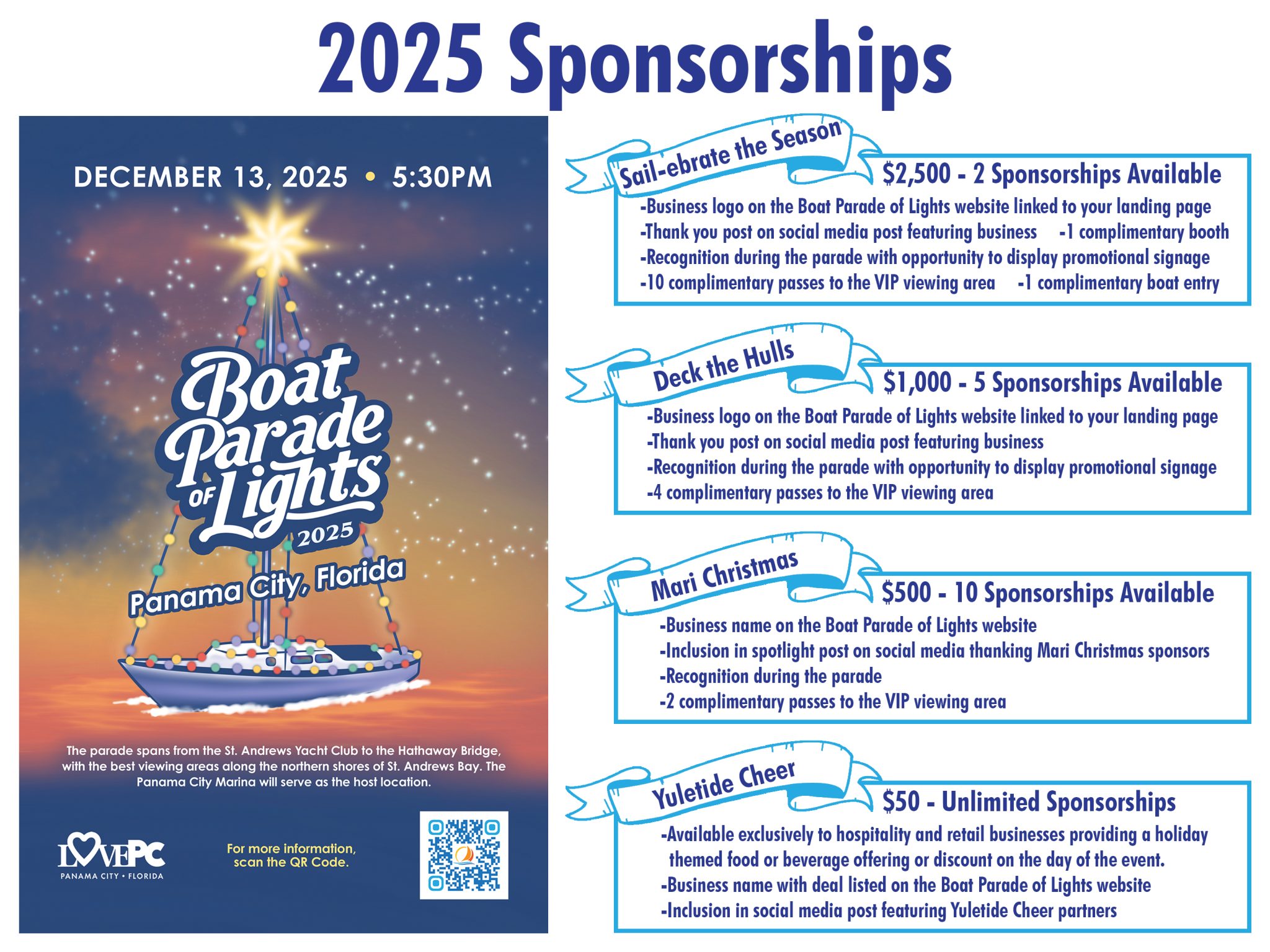 2025 Boat Parade Of Lights Sponsorships — Destination Panama City